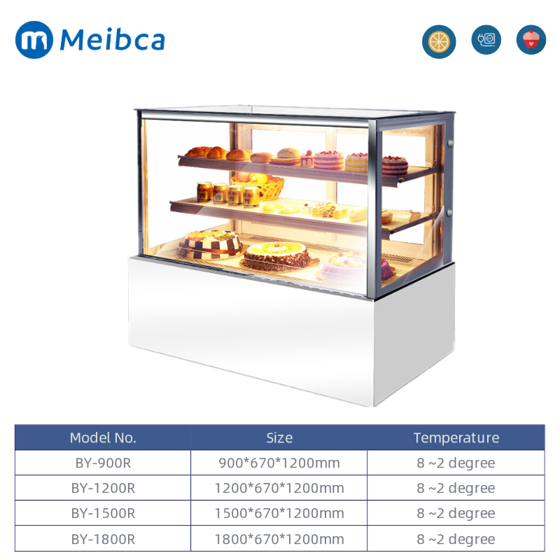 Commercial Cake Shop Back sliding Door Showcase Fridge - Meibca